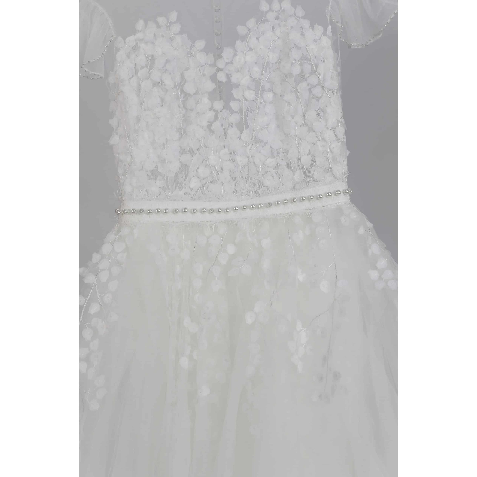 Rochie de mireasa croiala printesa din dantela si tul alb ARISA - 44 ...