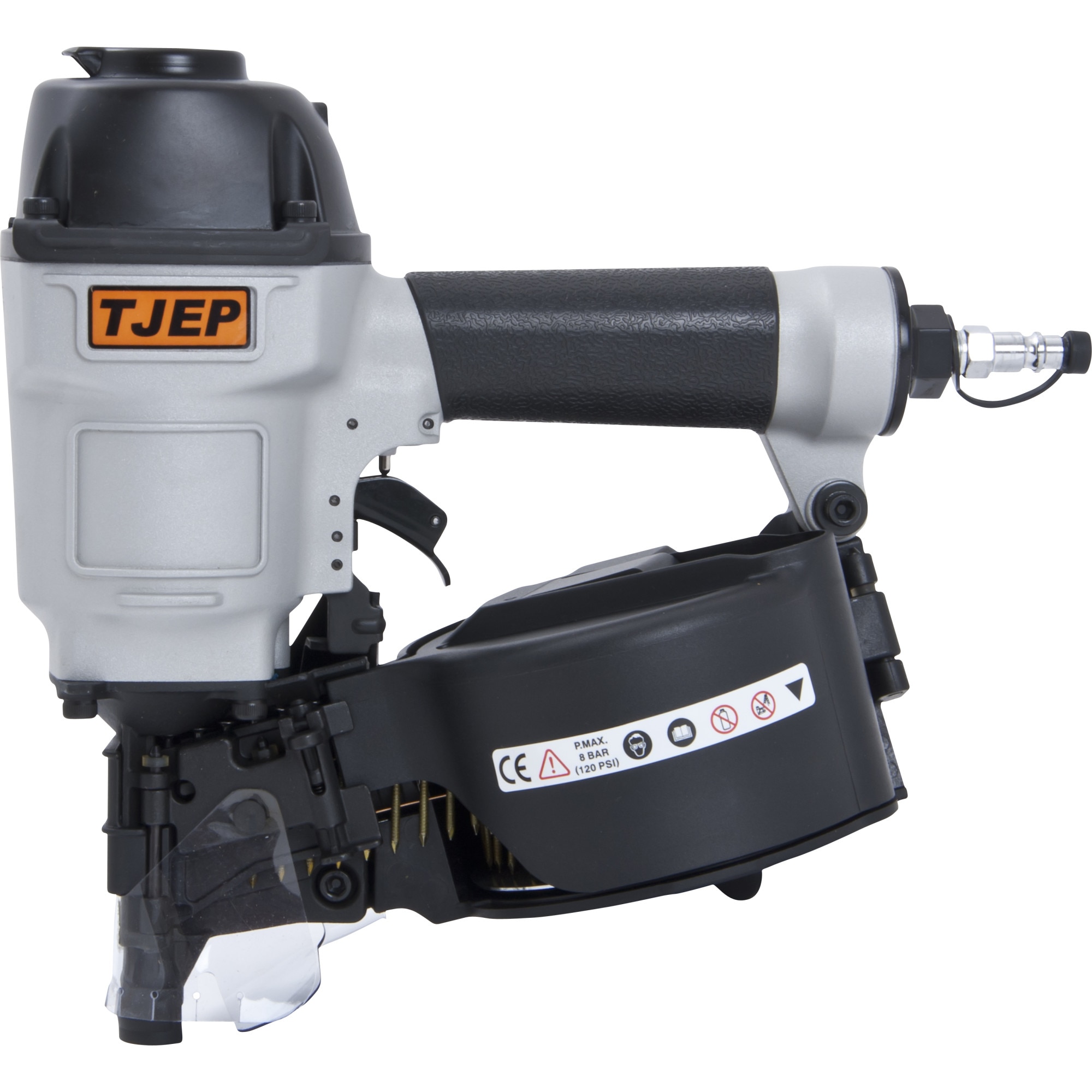 Capsator pneumatic de batut cuie in rola, TJEP CN-57, Argintiu/Negru ...