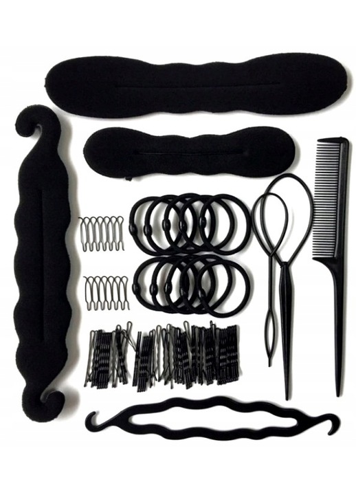 Set de par pentru coc, Edibazzar, Plastic, Negru - eMAG.ro