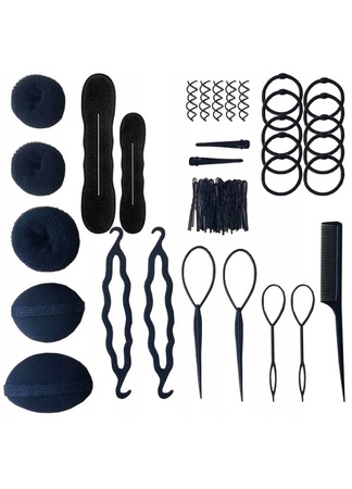 Set de par pentru coc, Edibazzar, Plastic, Negru - eMAG.ro