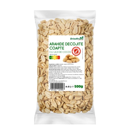 Arahide decojite coapte fara sare - cu ulei de cocos - 500 g - eMAG.ro