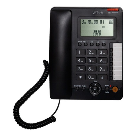 Telefon fix digital Witech, LCD, Negru - eMAG.ro