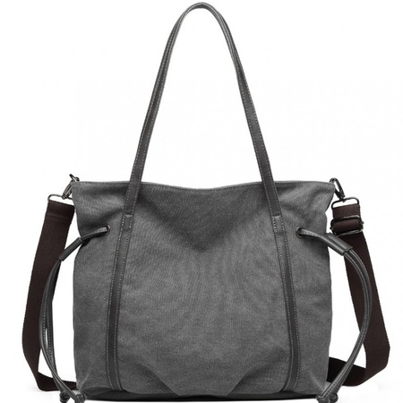 Geanta de umar pentru femei, casual din canvas, Miss Lulu EH2220GY Gri ...