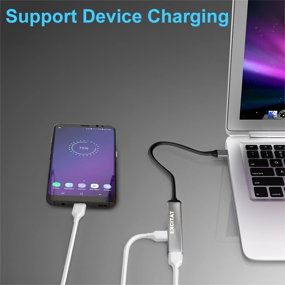 Комплект от 2 хъба Excitat, 4в1, USB, Сребрист - eMAG.bg