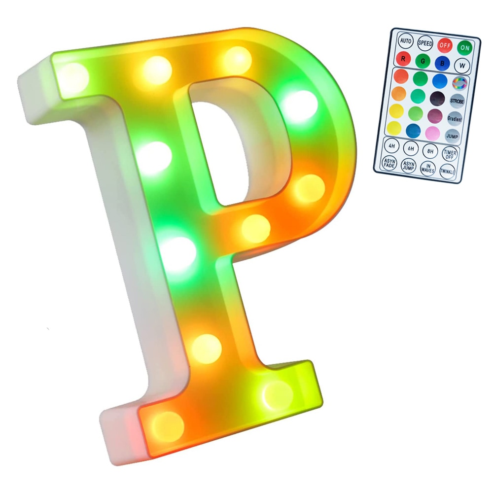 Letter P 3d világító LED, volumetrikus, távirányítóval a LED-ek ...