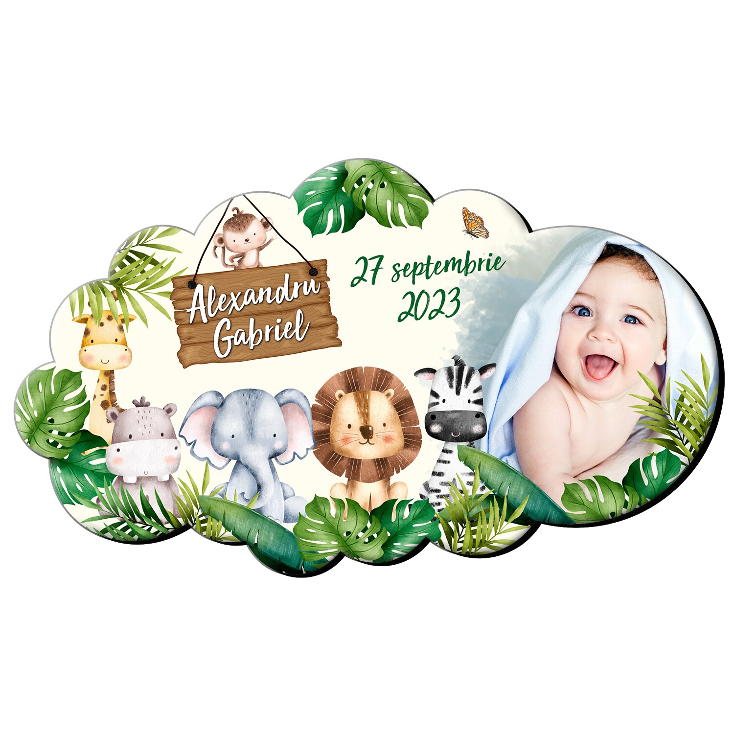 Set 10 bucati, Marturie botez magnetica forma norisor, Safari - eMAG.ro