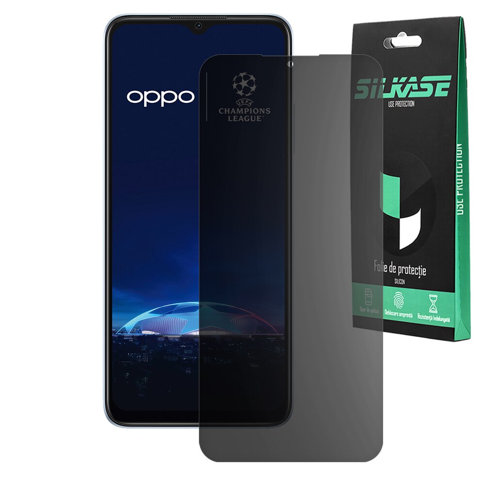Folie privacy mata SILKASE pentru OPPO A17, protectie ecran, silicon ...