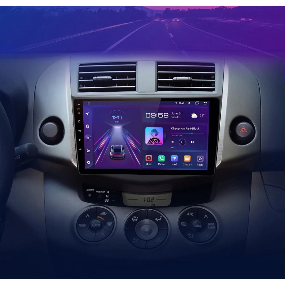 Съвместима навигация Toyota RAV4 (2005-2012) Android 12, CarPLAY ...