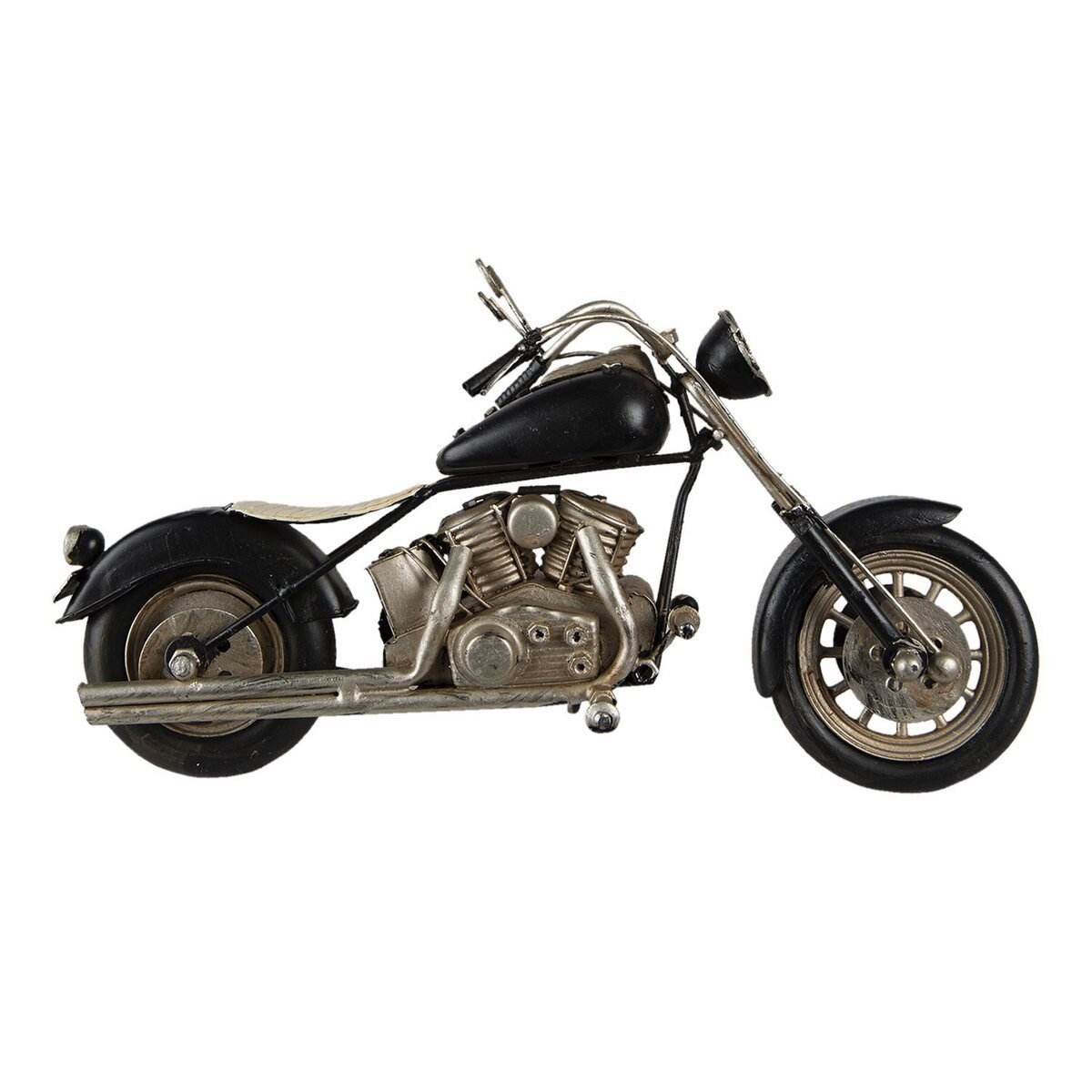 Macheta Motocicleta Retro din metal negru gri 27x10x15 cm - eMAG.ro