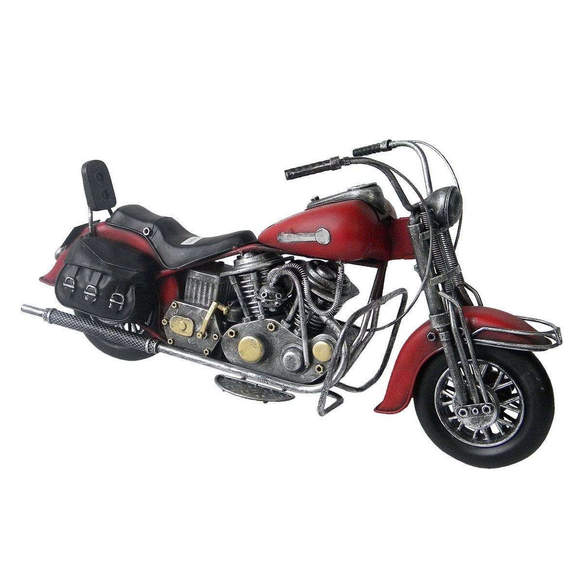 Macheta Motocicleta Retro din metal rosu 38 cm x 14 cm x 20 h - eMAG.ro