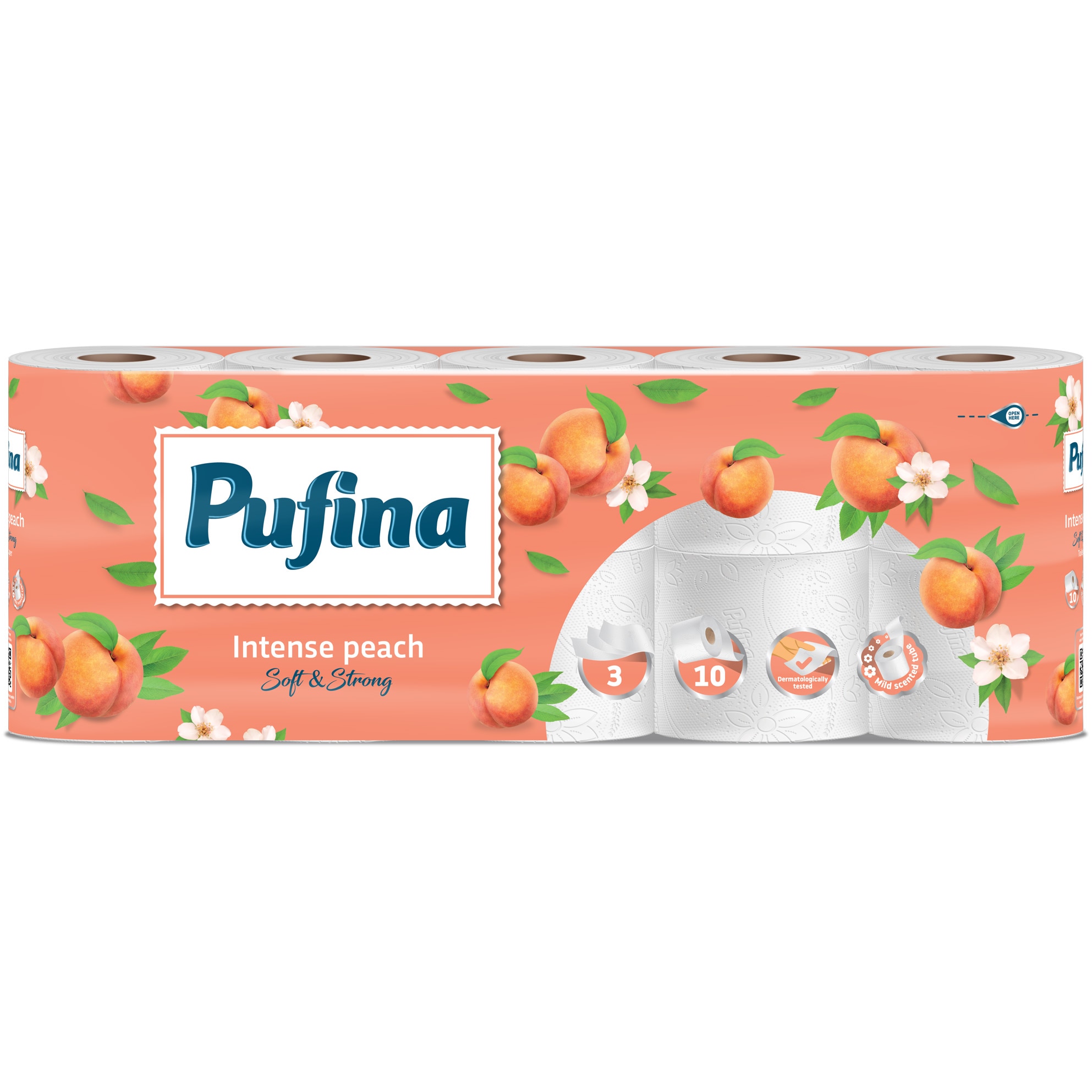 Hartie igienica Pufina Soft Piersica, 10 role, 3 straturi - eMAG.ro