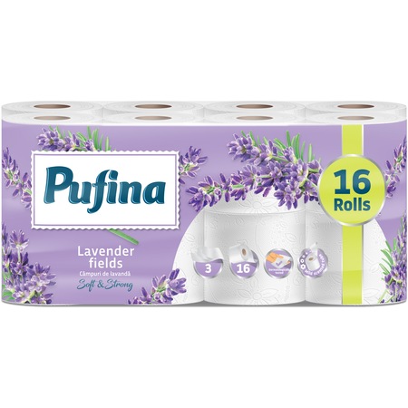 Pufina Levendula Mező toalettpapír, 16 tekercs, 3 réteg - eMAG.hu