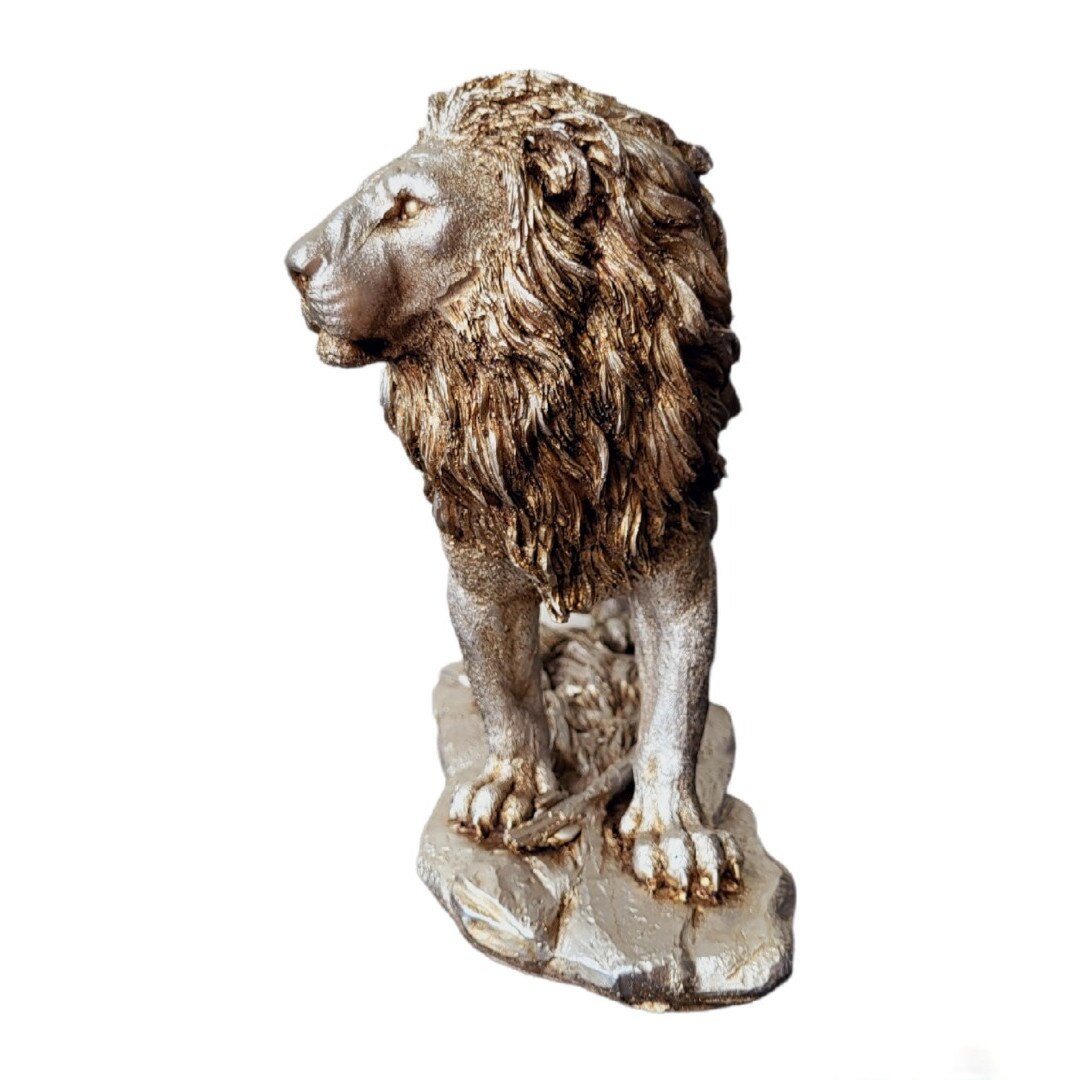 Statueta decorativa, Leu, Argintiu, 32 cm, DVID21 - eMAG.ro