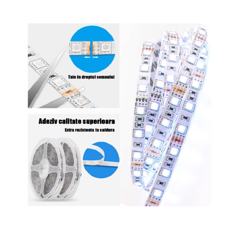 Led лента 10 метра, 2 ролки x 5 m, PROMERCO, Интелигентни ленти с ...