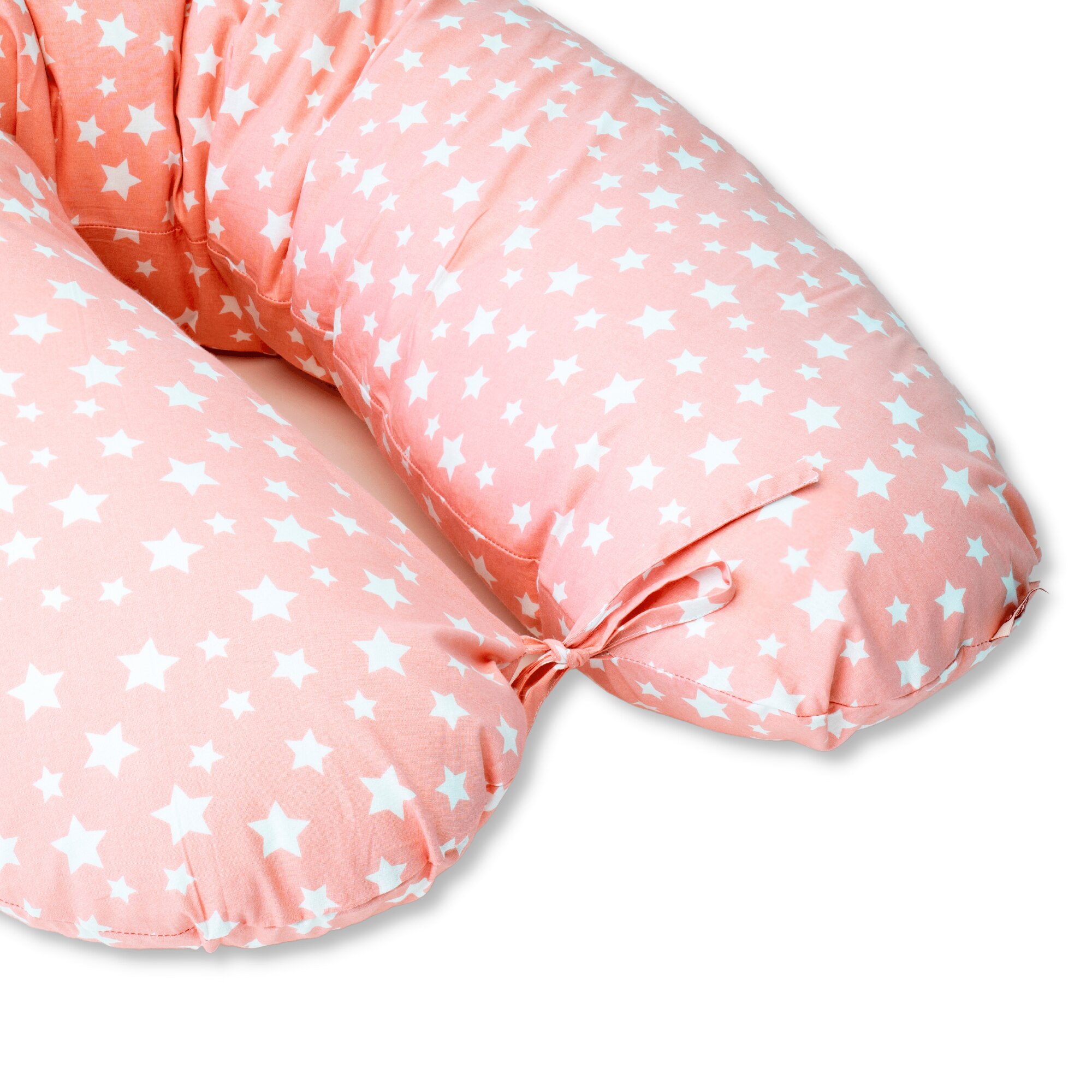 Perna pentru gravide tip cornulet 3 in 1 din bumbac, roz cu stele - eMAG.ro