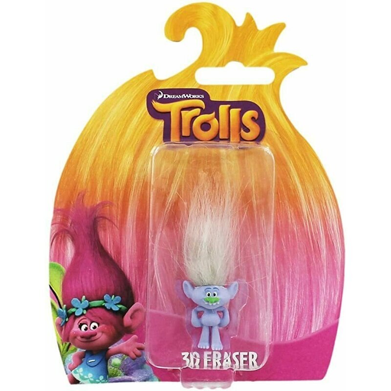 Radiera Figurina Trolls 3D, 9 cm, alb/mov - eMAG.ro