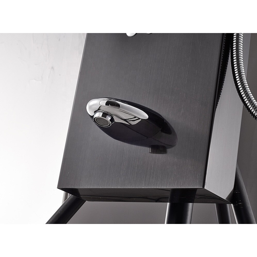 Panou dus hidromasaj inox, Indes, 5 Functii, Negru - eMAG.ro