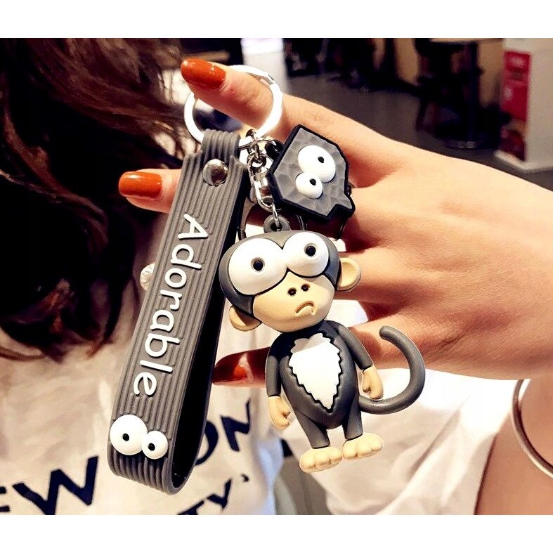 Breloc cu maimuta, Cauciuc/Sintetic/Metal, Multicolor - eMAG.ro