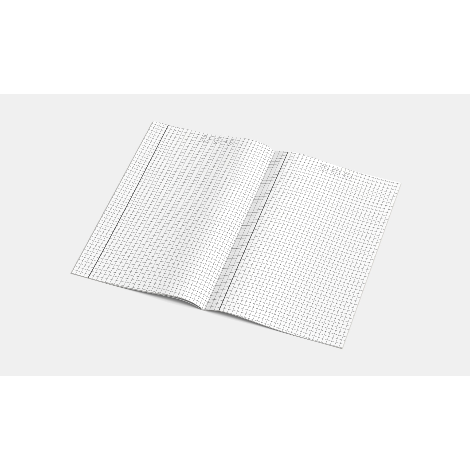 Caiet Studentesc A4, Matematica, 40 file, 80g/mp, Inimi, Albastru ...