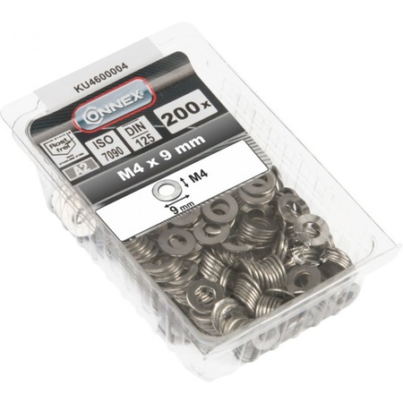 Blister 200 saibe plate inox, M4, inox A2, DIN 125, Connex - eMAG.ro