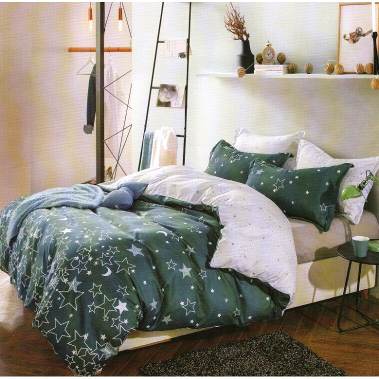 ELVO franciaágynemű 4 db 220 x 230 cm, Stars, Green, Ralex Pucioasa ...