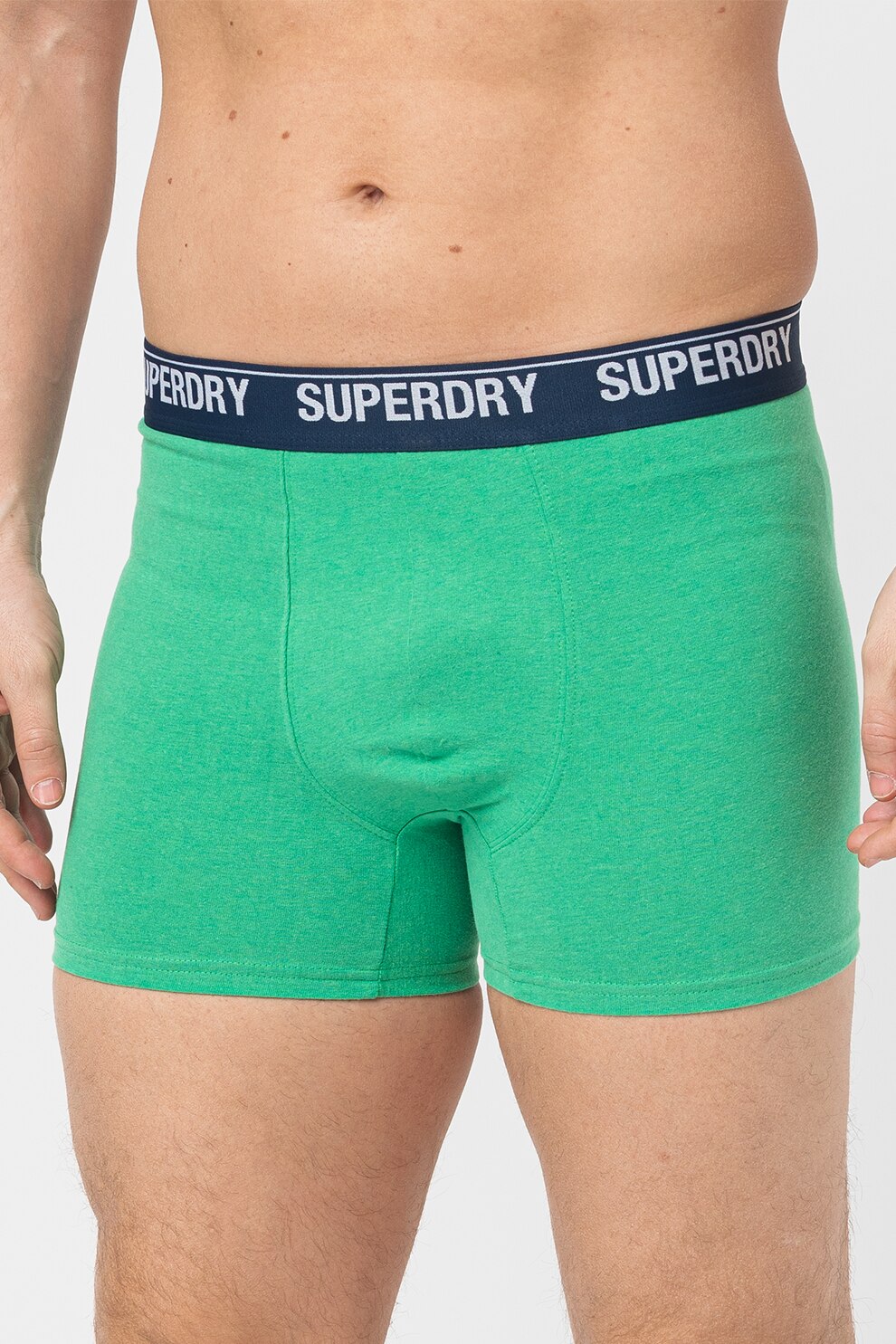 SUPERDRY, Боксерки с органичен памук, 2 чифта, Зелен, M - eMAG.bg