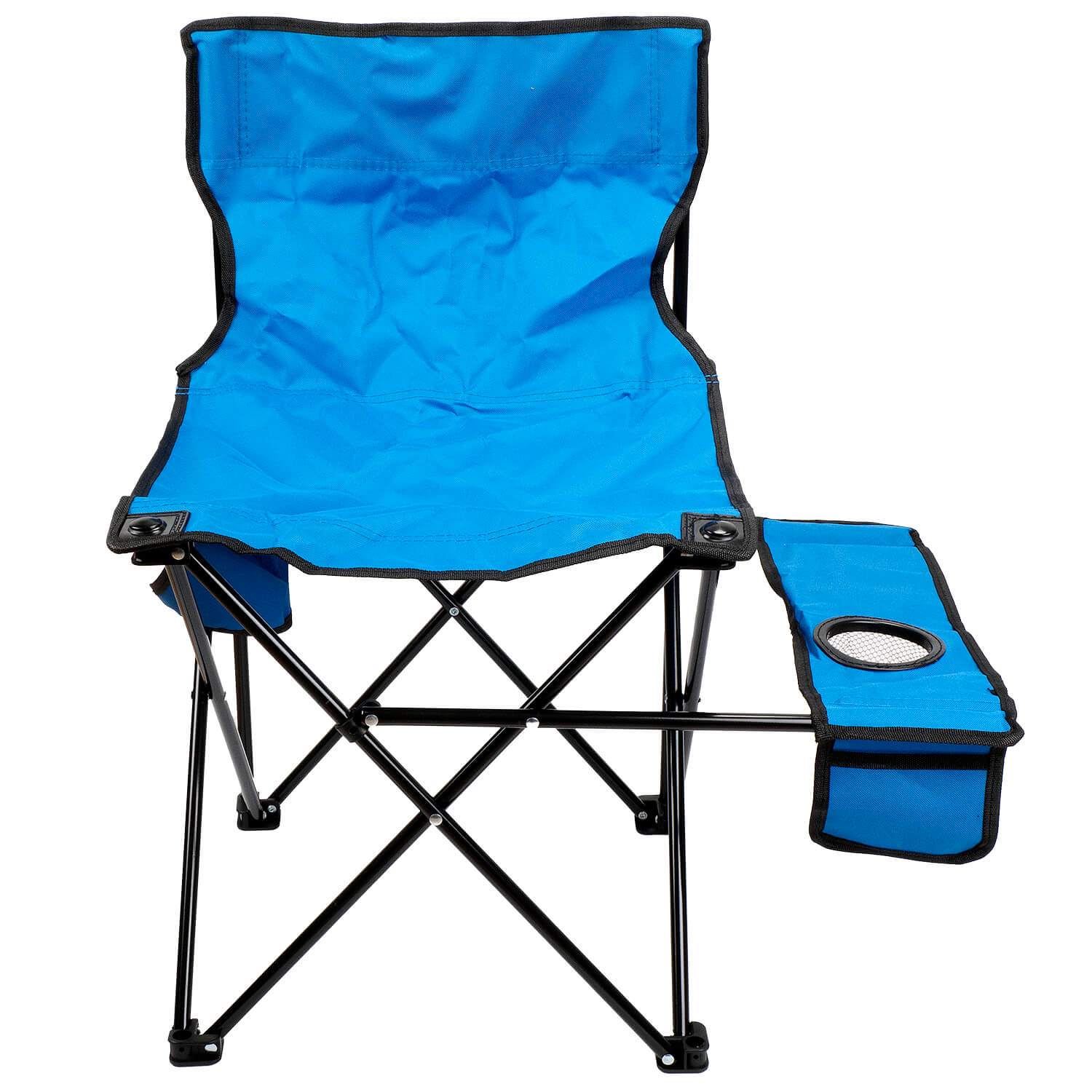 Scaun pliabil Zelten cu suport pentru pahar, albastru, 67x48x71 cm ...