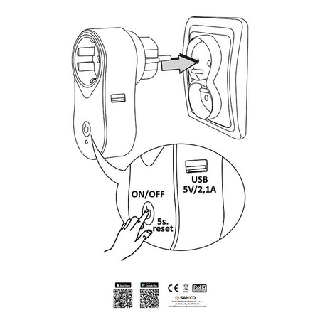 Priza Wi-Fi, Goldlux, Cu intrerupator si USB, 16A, Alb - eMAG.ro