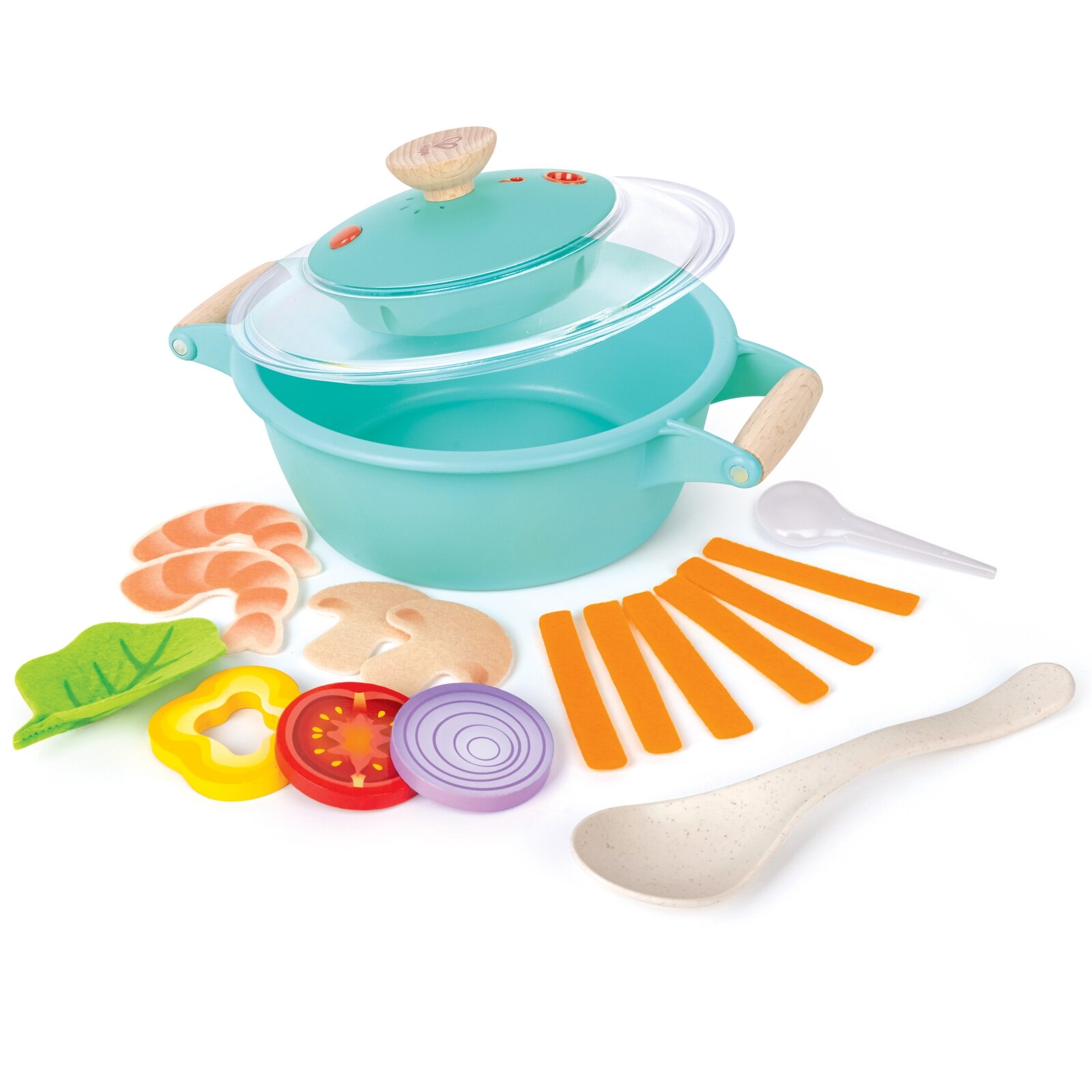Set de gatit pentru copii, Hape, Cuptor cu aburi si oala pentru supa 2 ...