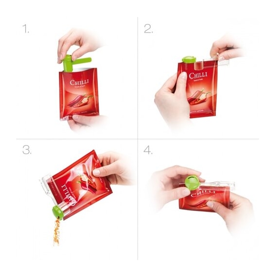 Cleme cu Orificii pentru Plicuri de Condimente 10 Bucati, pe un Suport ...