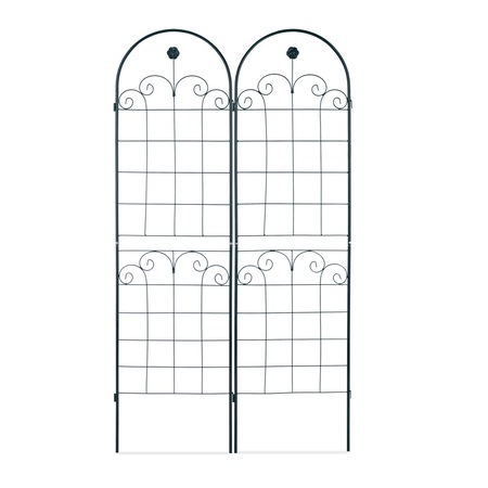 Set 2 arcade metalice de gradina pentru flori cataratoare, verde inchis ...