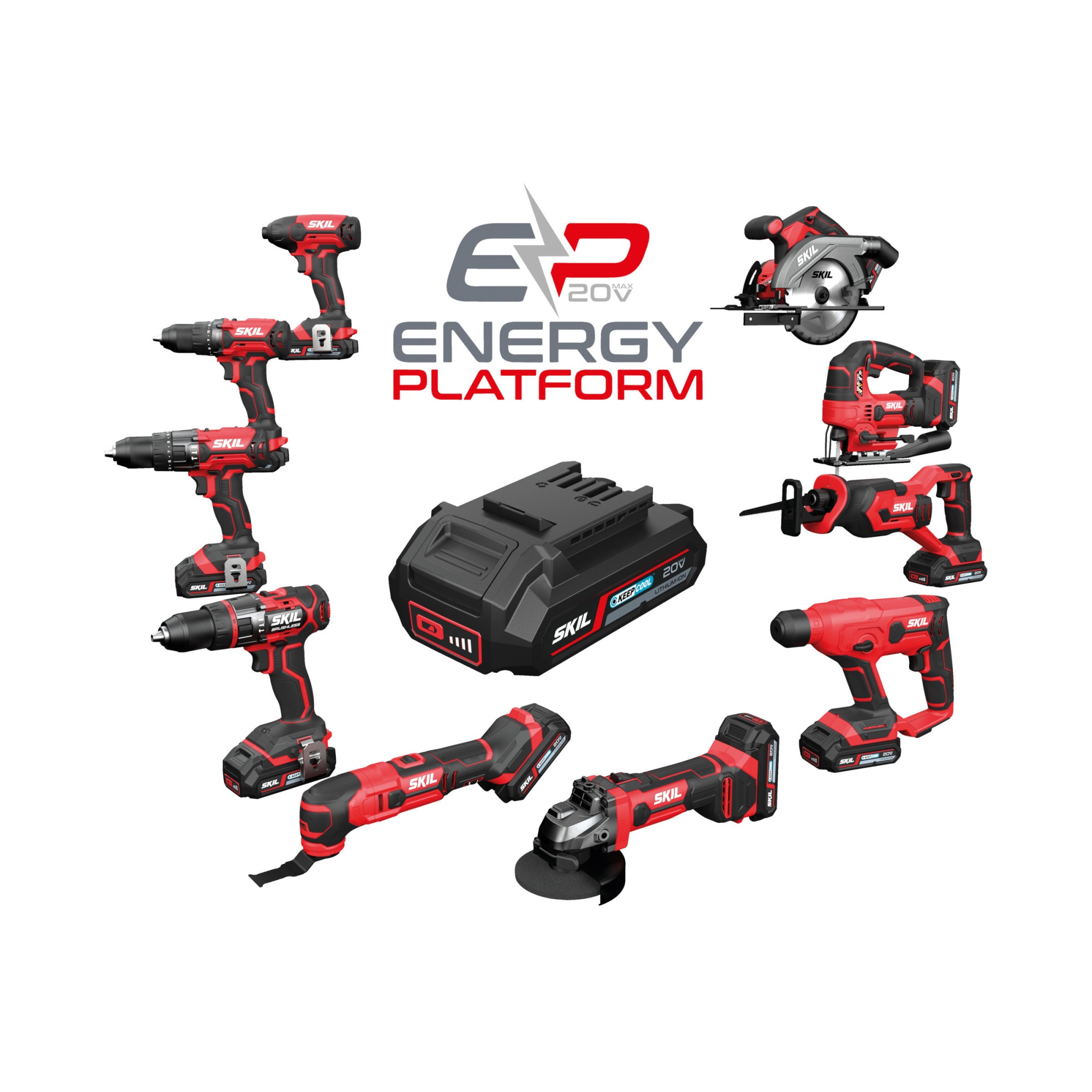 Акумулаторна батерия SKIL, 20V, 4 Ah, Литиево-йонна, Зарядно устройство ...