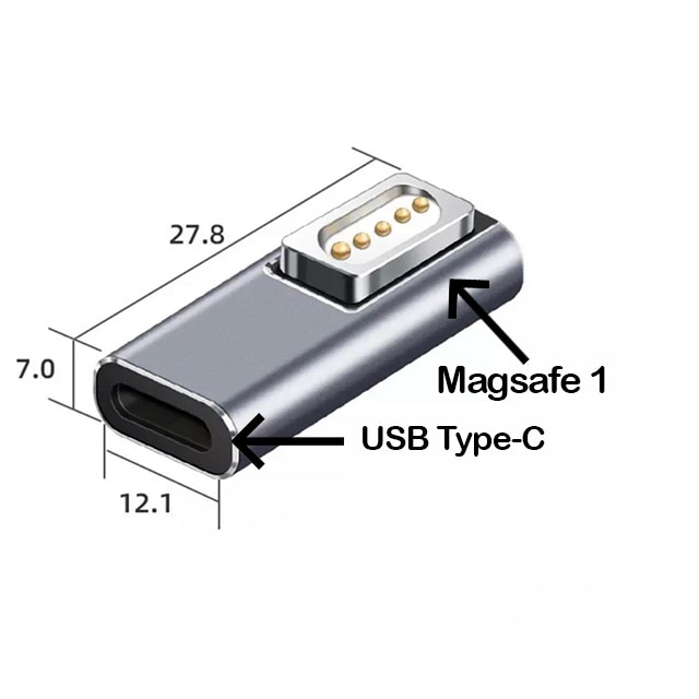 Adaptor magnetic USB-C - Magsafe 1 pentru MacBook Air/Pro - eMAG.ro