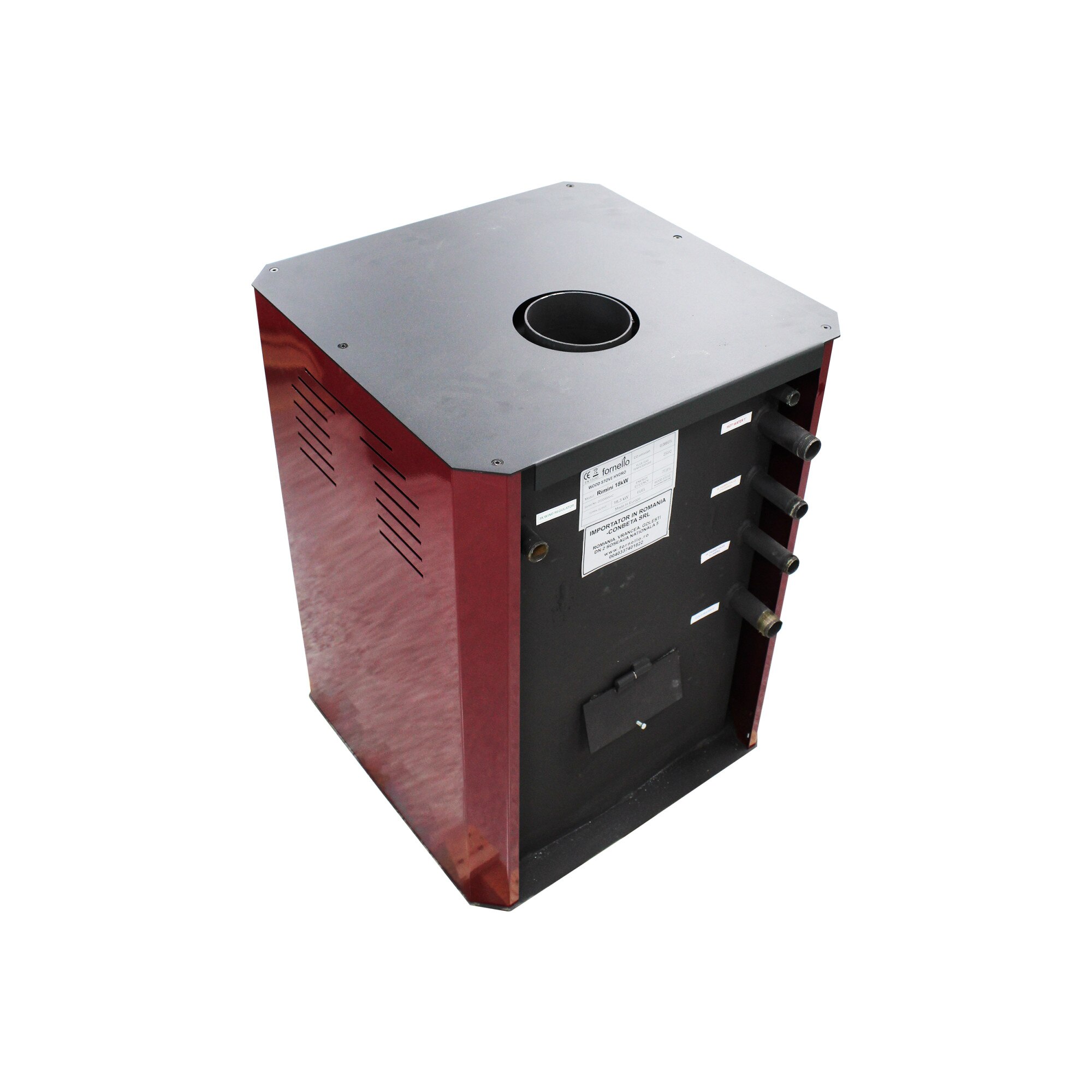 Set Termosemineu pe lemne, brichete si carbune Fornello Rimini Bordeaux ...