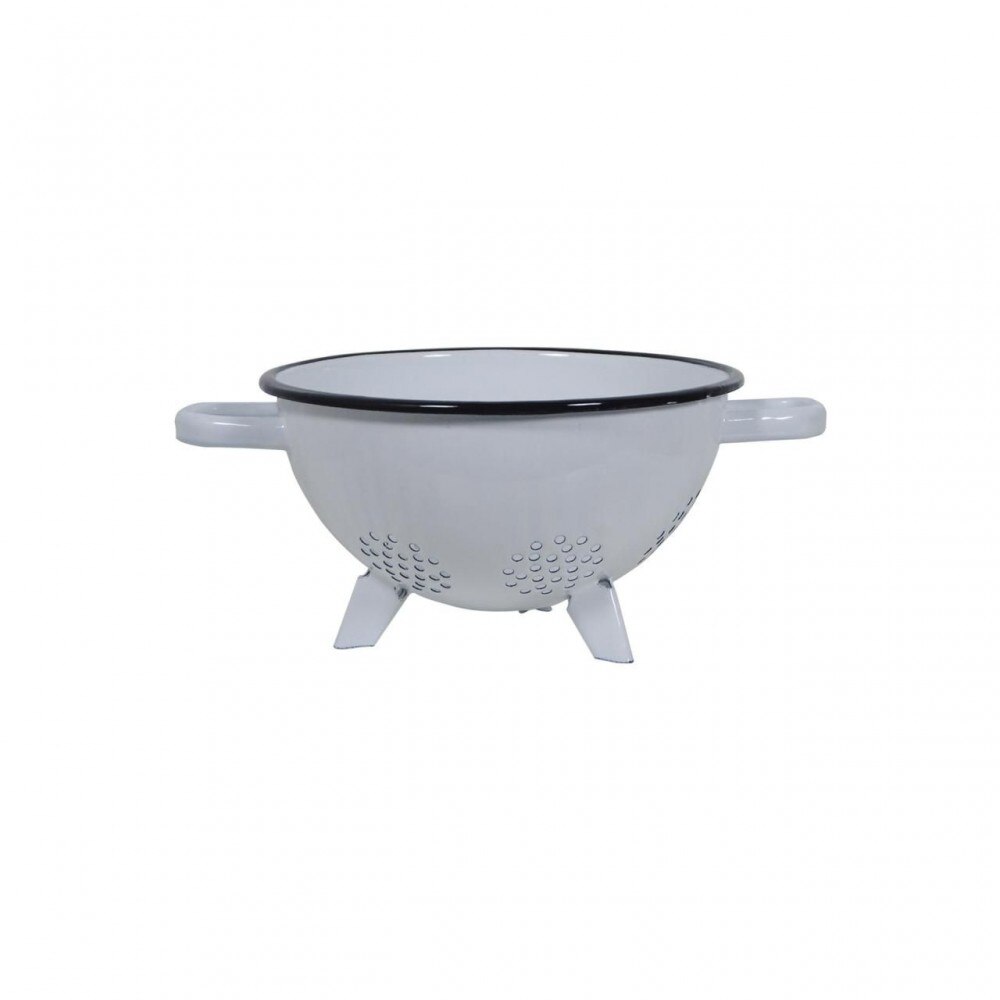 Strecuratoare alba emailata pentru paste 24cm - eMAG.ro
