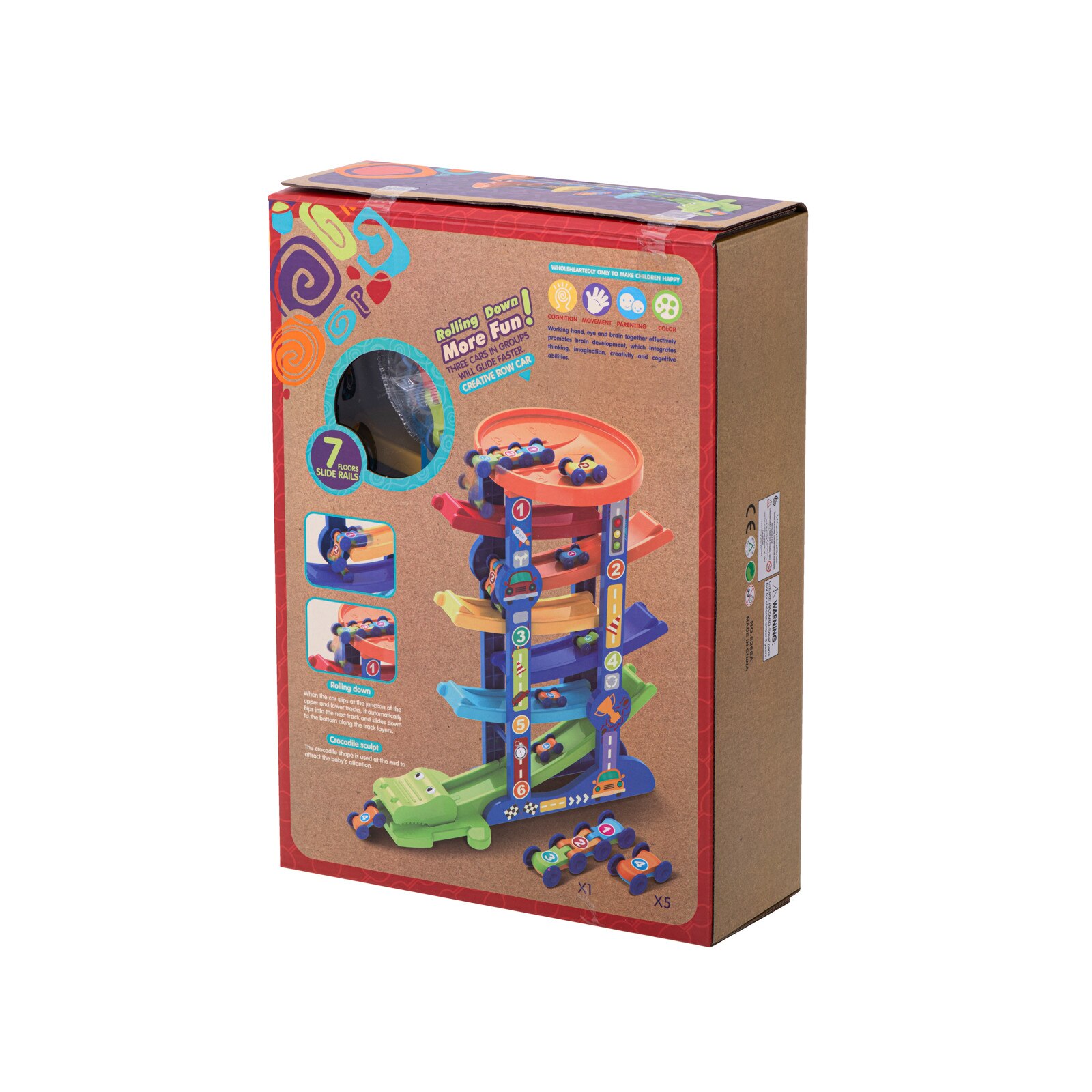 Garaj auto cu pista pe 7 nivele iMK®include 6 masinute colorate ...