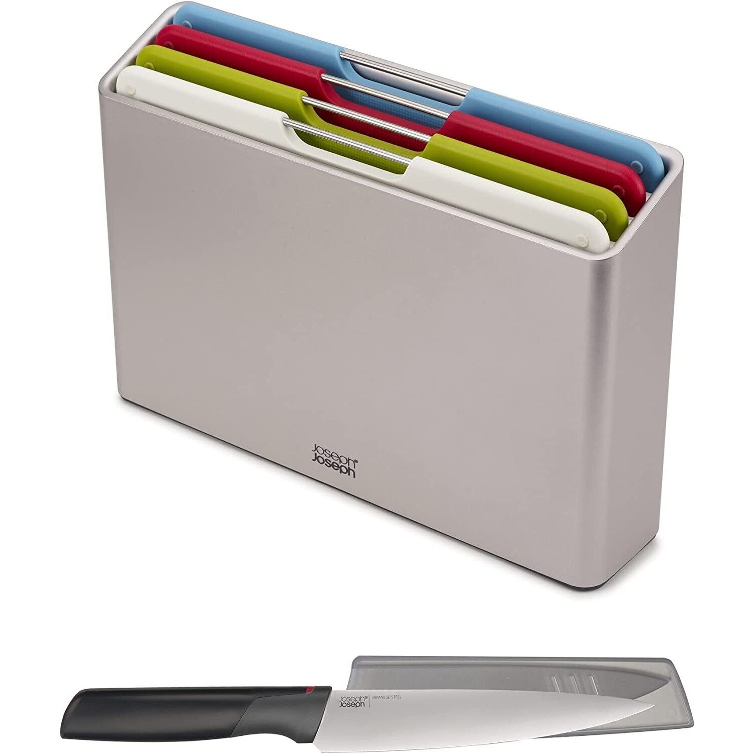Set 4 tocatoare si un cutit, Joseph & Joseph, Plastic/Inox, 30 x 20 cm ...