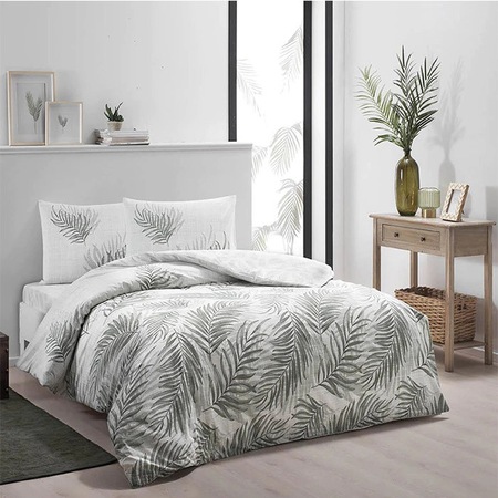 Спално бельо за 2 човека, TAC, Lenora, Green, Памук 100%, 4 бр. - eMAG.bg