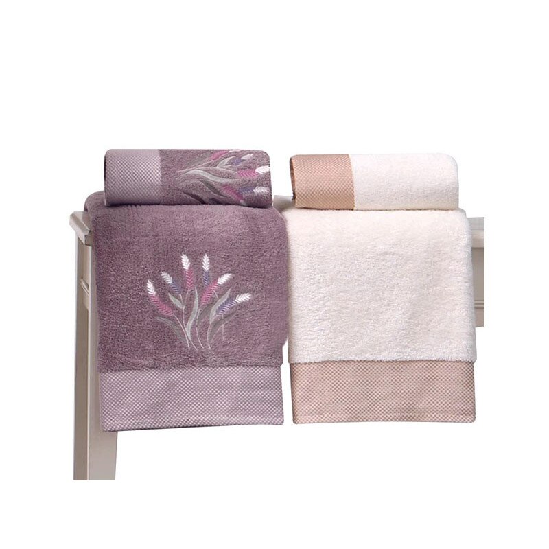 Set 4 Prosoape de baie, TAC, 50 x 90 cm si 80x150 cm, Lerina, Mov ...