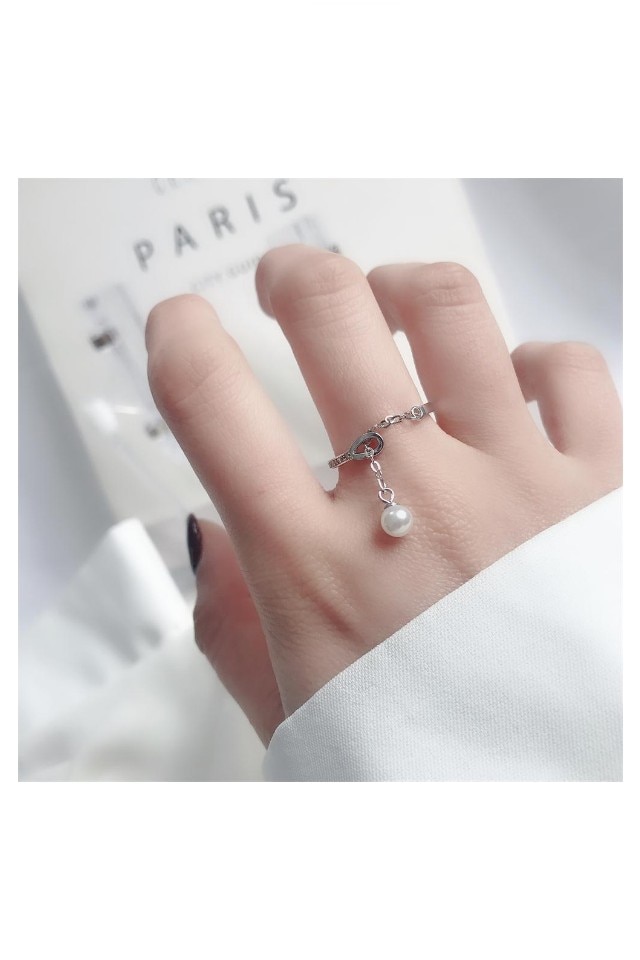 Inel de logodna din argint 925 Silver Pearl argintiu cu pietre de zirconiu si perla atasata ...