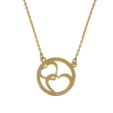 Lant aur 14k cu pandantiv inimi in cerc - eMAG.ro