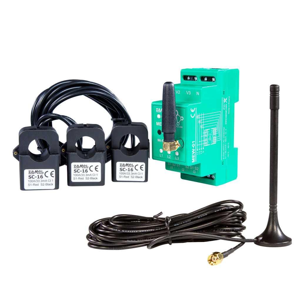 Villanyvezérlő, ZAMEL, Wi-Fi 3F+N, MEW-01, Antenna, Zöld - eMAG.hu