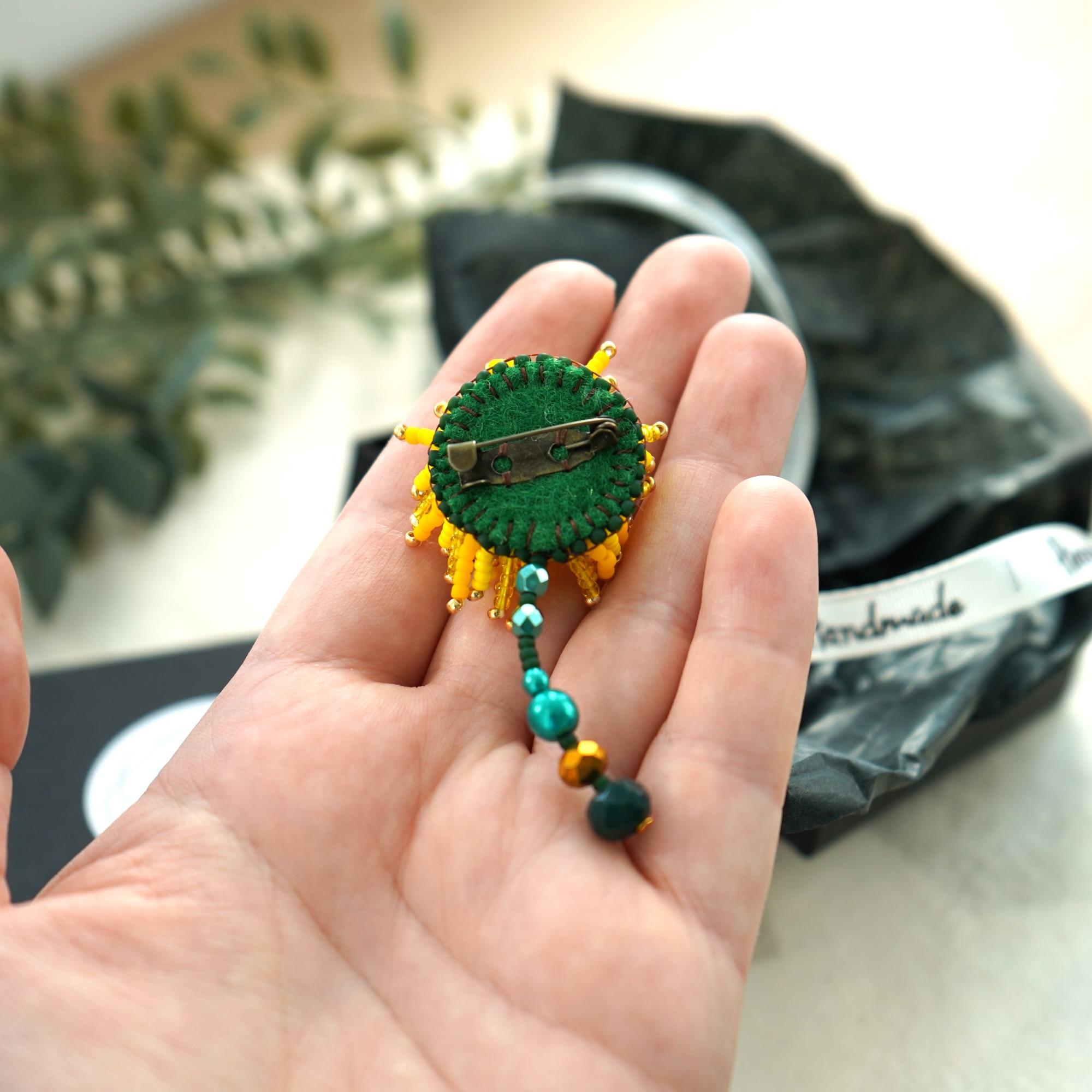 Brosa Handmade, Floare Papadie, Galben, 6,5x2,5 Cm - eMAG.ro