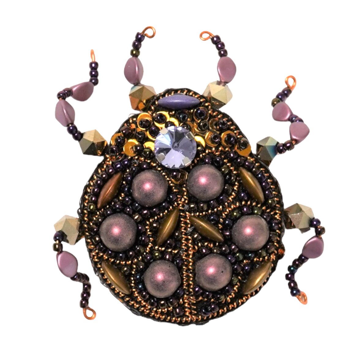 Brosa Handmade, Gandac Mov/Aramiu, 5,6x5,3 Cm - eMAG.ro