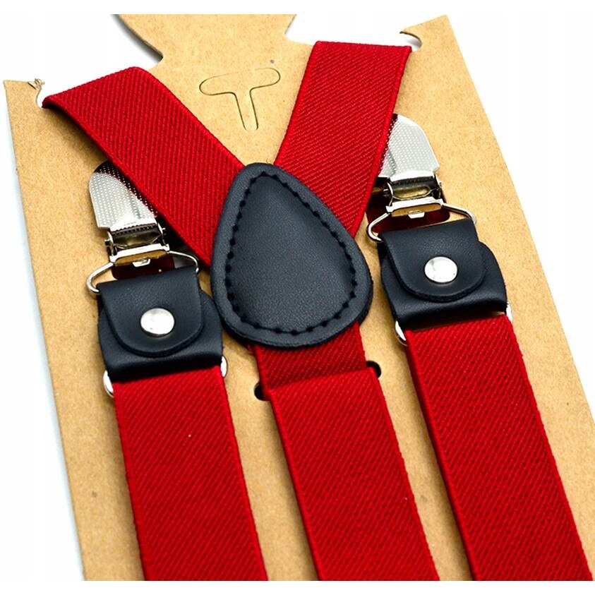 Bretele elastice unisex Edibazzar, Material sintetic, Rosu - eMAG.ro