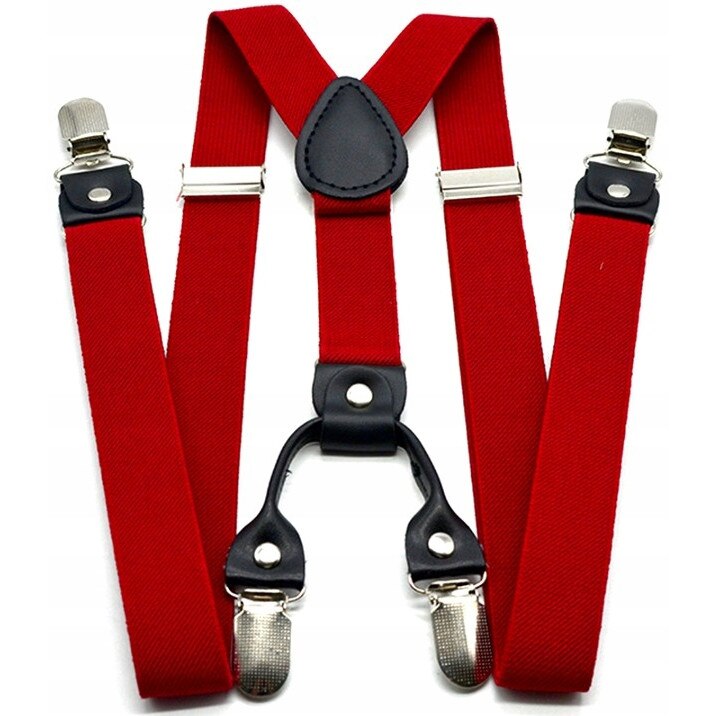 Bretele elastice unisex Edibazzar, Material sintetic, Rosu - eMAG.ro