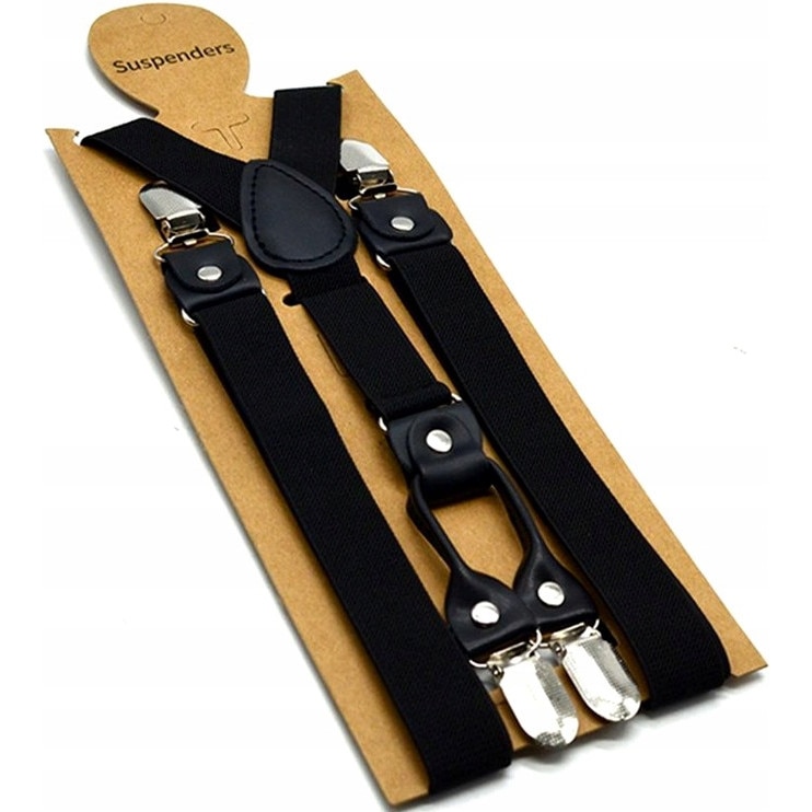 Bretele elastice unisex, Material sintetic, Negru - eMAG.ro