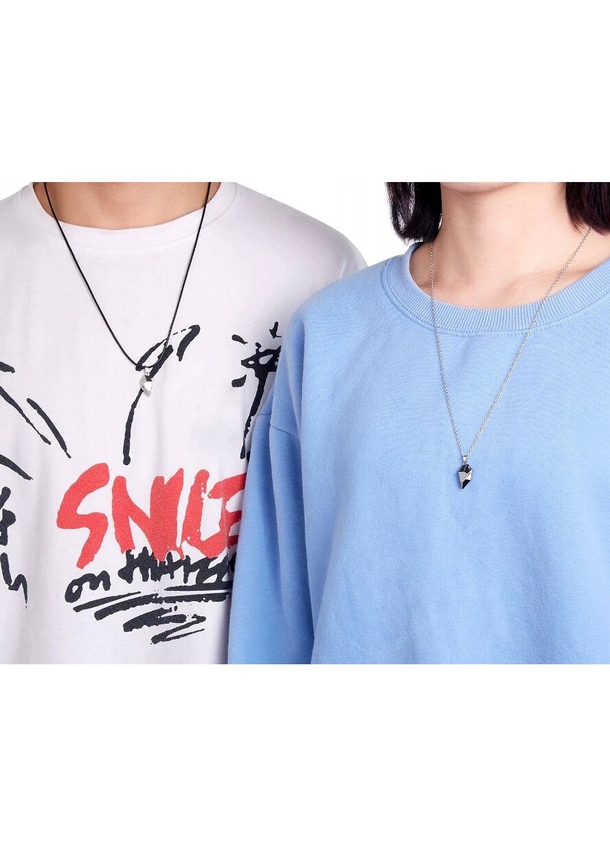 Coliere magnetice sub forma de inima pentru doua persoane, Edibazzar ...