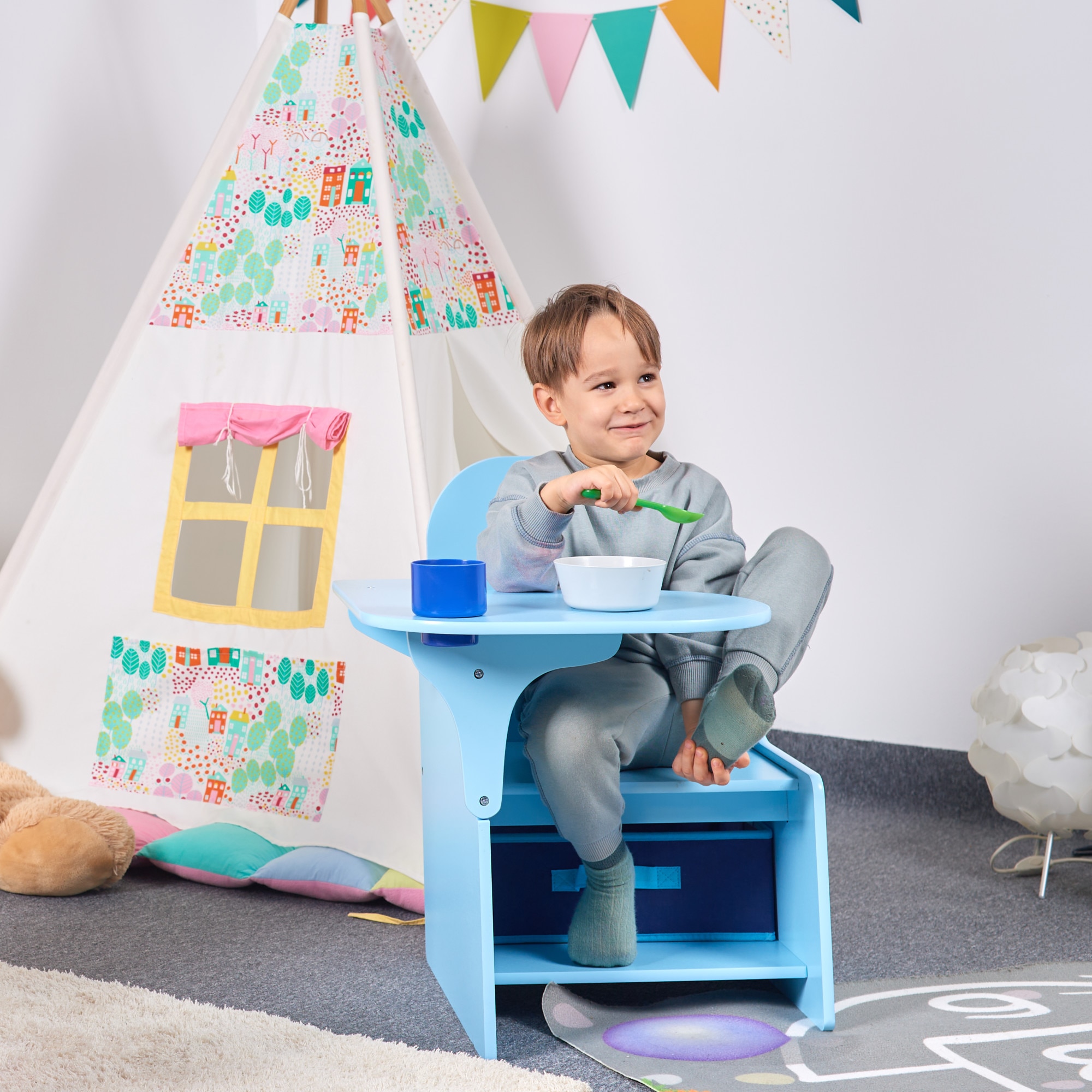 Set Masuta Cu Scaun Copii, 3 In 1, Suporto, Din Lemn Mdf, Varsta 3-6 ...