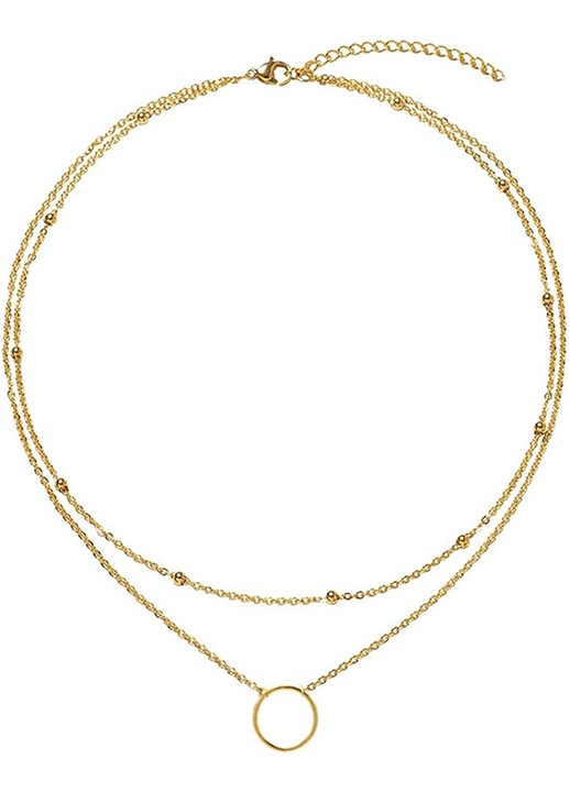 Colier dama, Inox, Placat cu aur 18K, Auriu - eMAG.ro